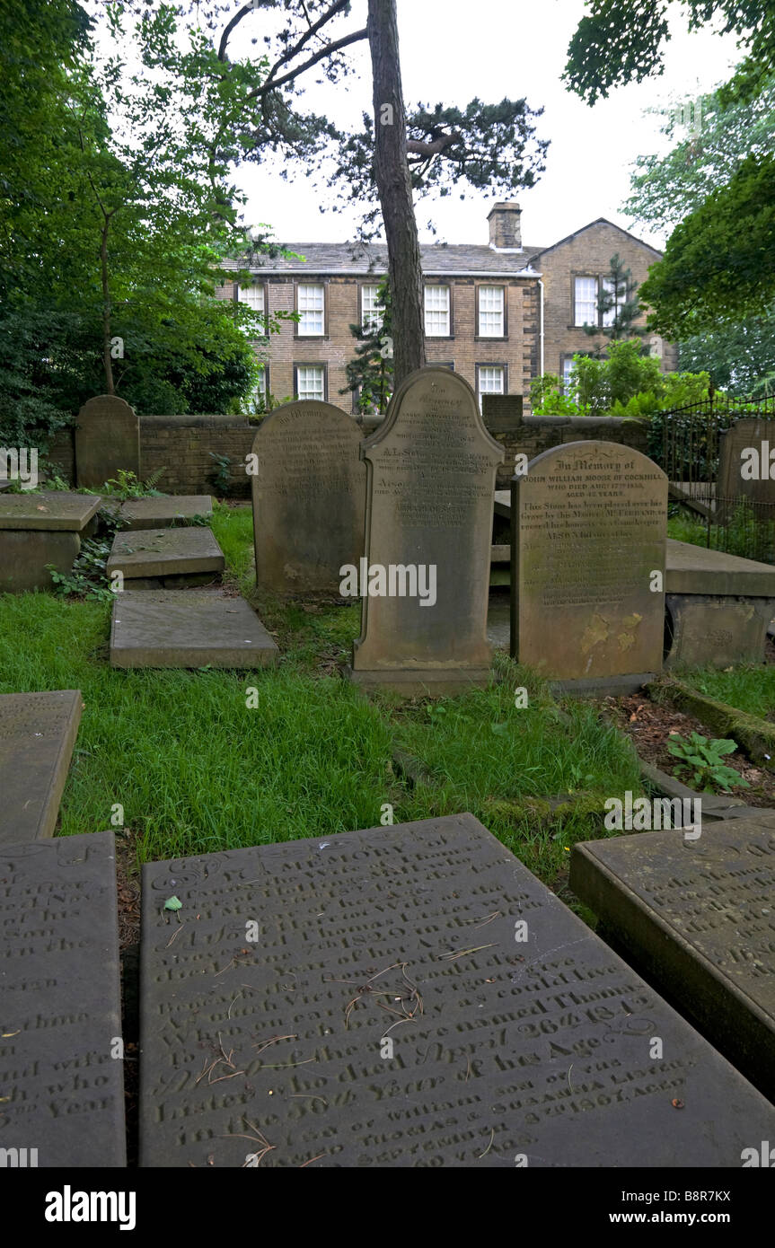 Bronte Parsonage museum seen from graveyard Howarth UK Stock Photo - Alamy