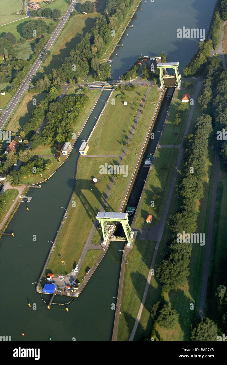 Wesel-Datteln Canal lock, Germany, North Rhine-Westphalia, Ruhr Area, Datteln Stock Photo - Alamy