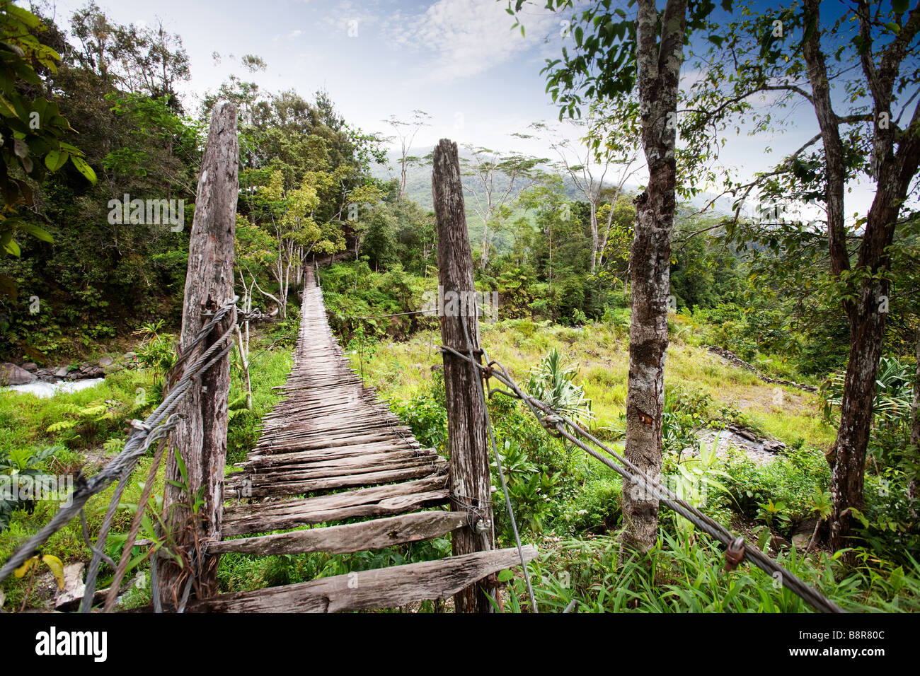 Narrow rope bridge hi-res stock photography and images - Alamy