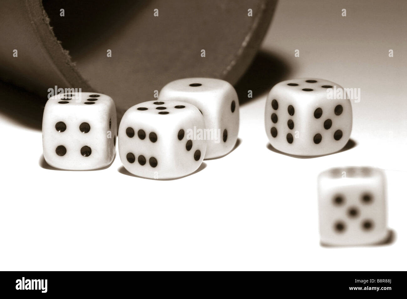 cubes with dice box Stock Photo - Alamy
