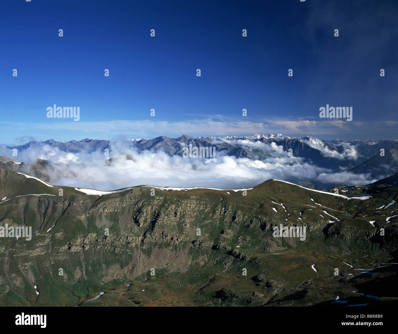 moutain scenery seen from the pass Col de la Bonnet, France Stock Photo ...