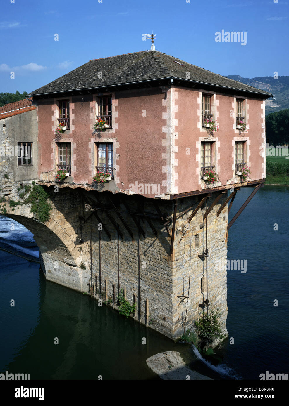 water mill at the river Tarn, France, Millau Stock Photo - Alamy