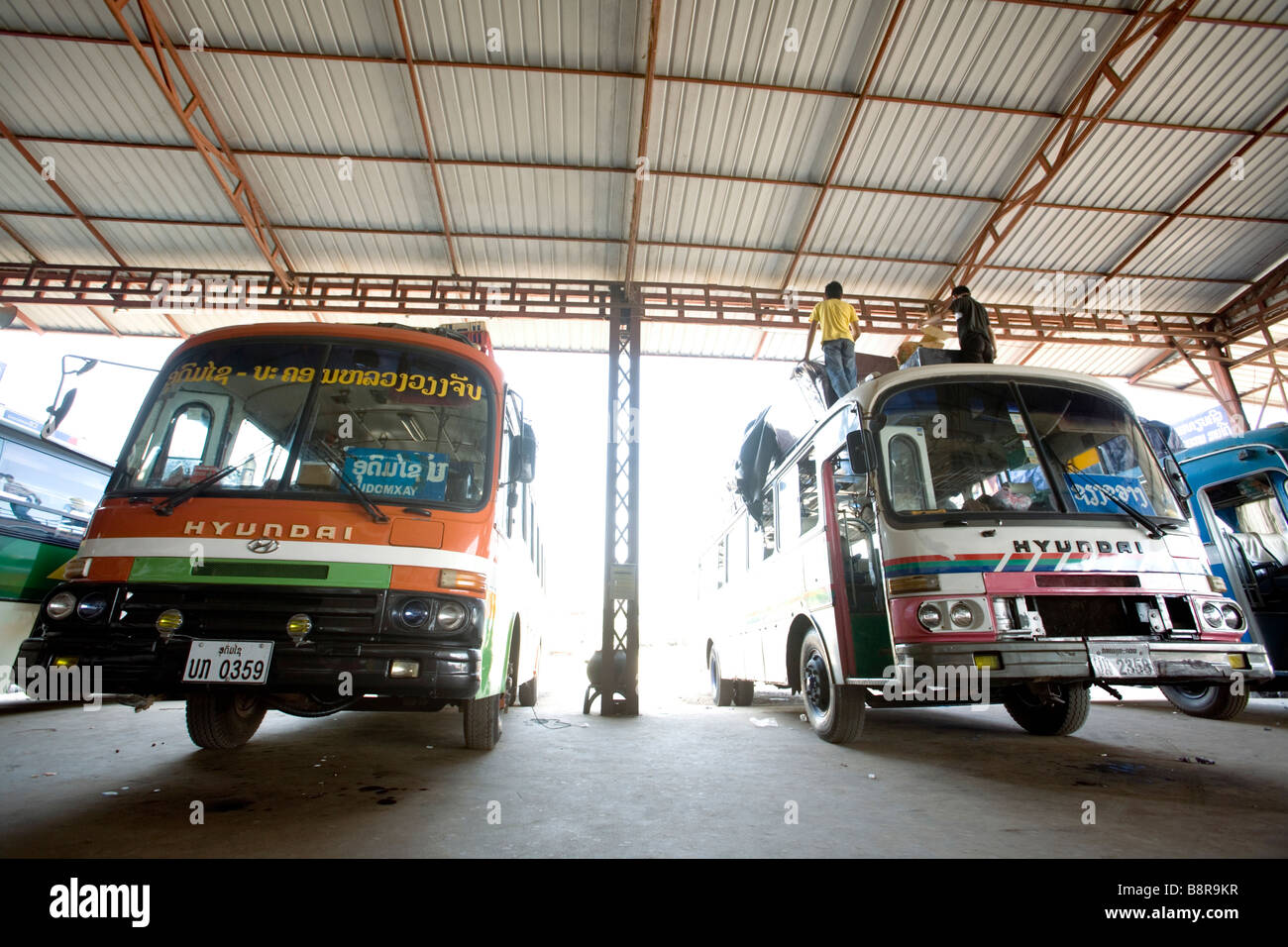 Laos, Vientiane City, bus depot Stock Photo - Alamy