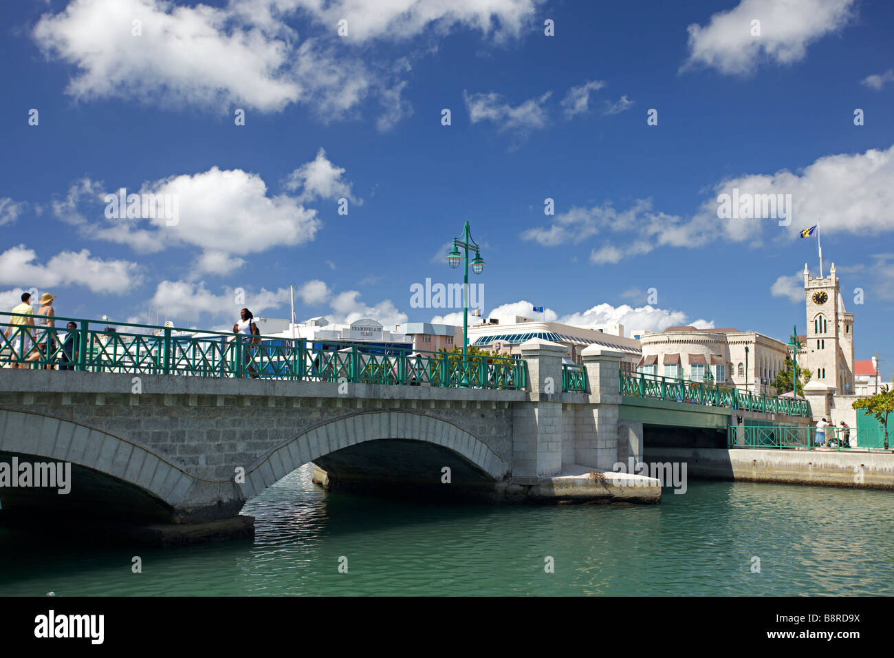 The Careenage and Chamberlain Bridge in downtown Bridgetown, Saint ...