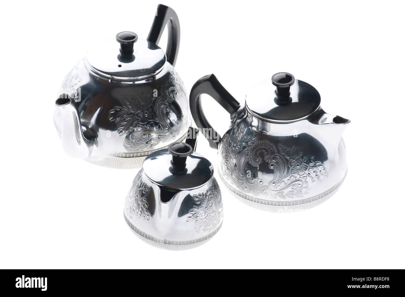 object on white kitchen utensil metal teapot Stock Photo - Alamy