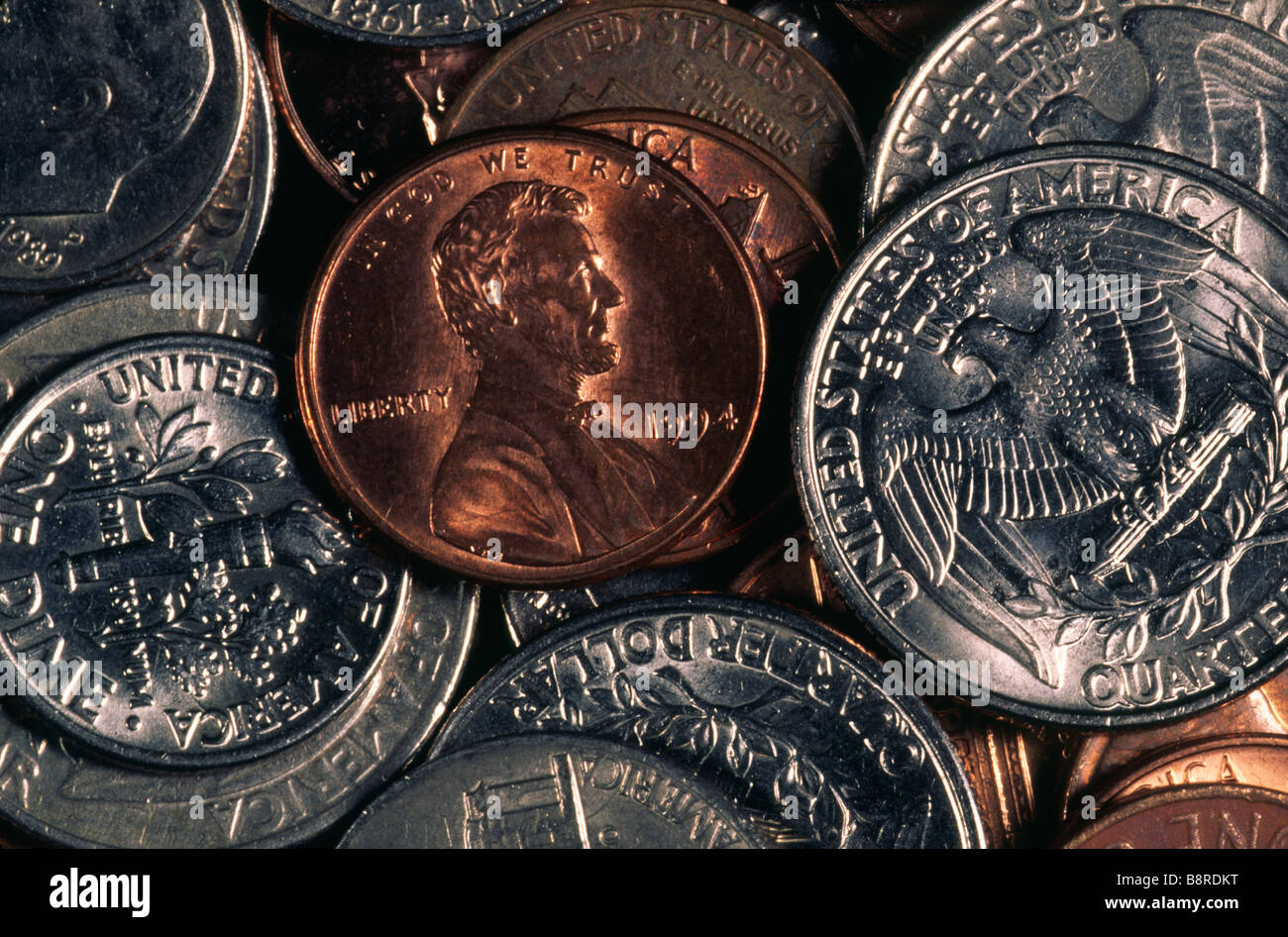 U.S. currency coins Stock Photo - Alamy