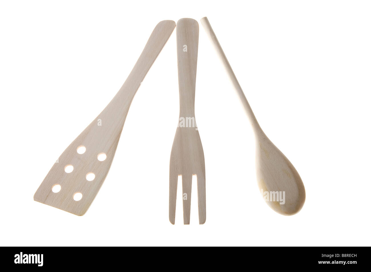 object on white kitchen utensil wood trowel Stock Photo - Alamy