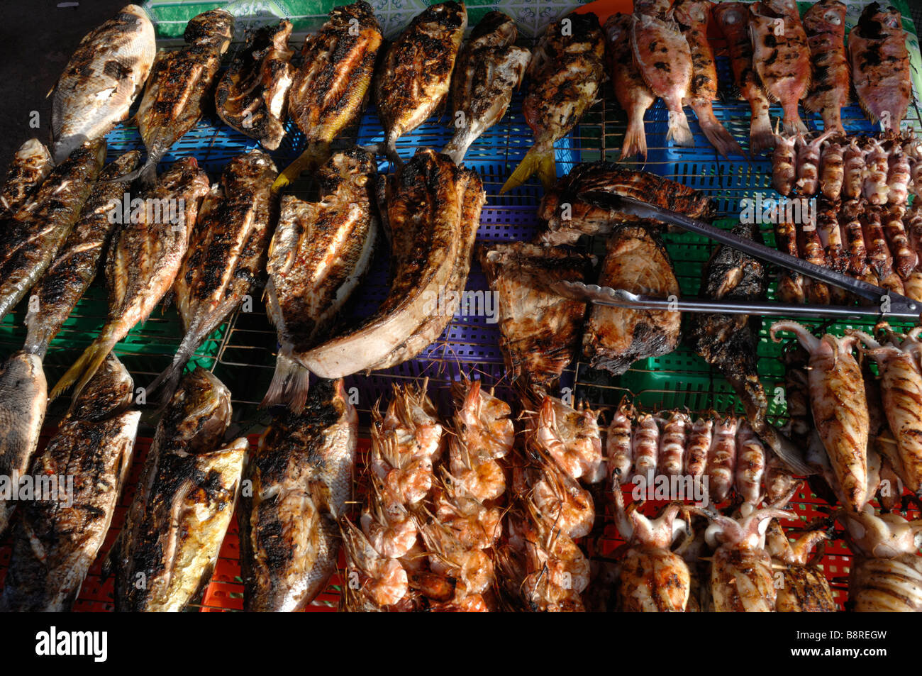 Barbecued fish Kota Kinabalu Sabah Malaysia Borneo South east Asia ...