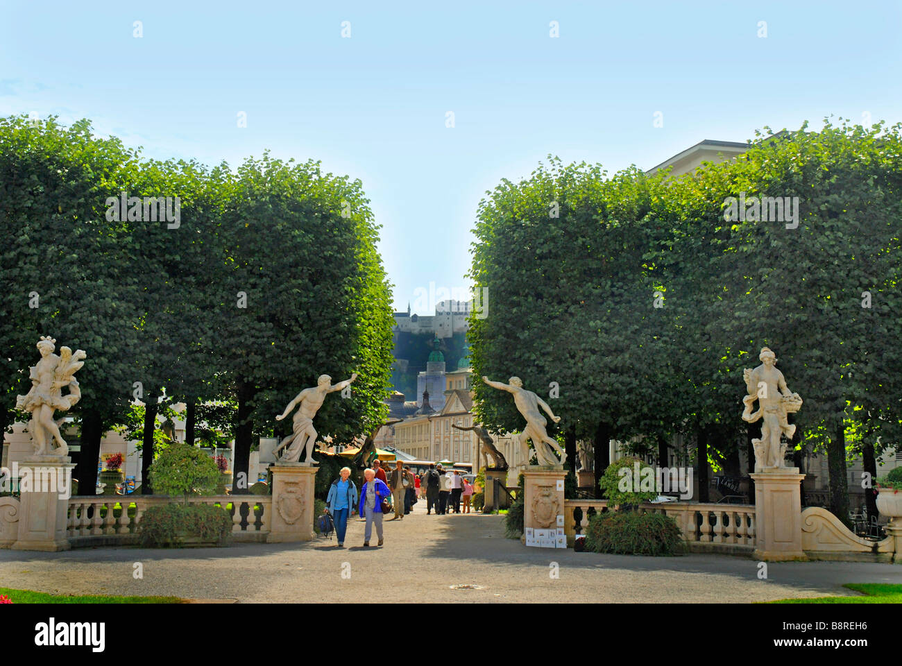 The Mirabell Gardens and the Schloss Mirabell in the centre of Salzburg ...
