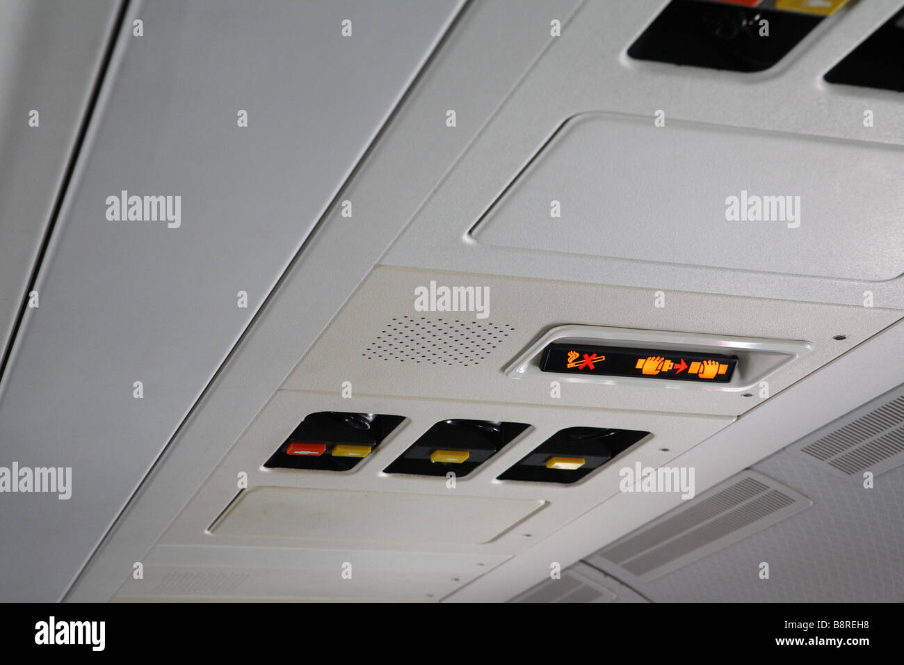 Overhead Console on Jet Airplane Stock Photo - Alamy
