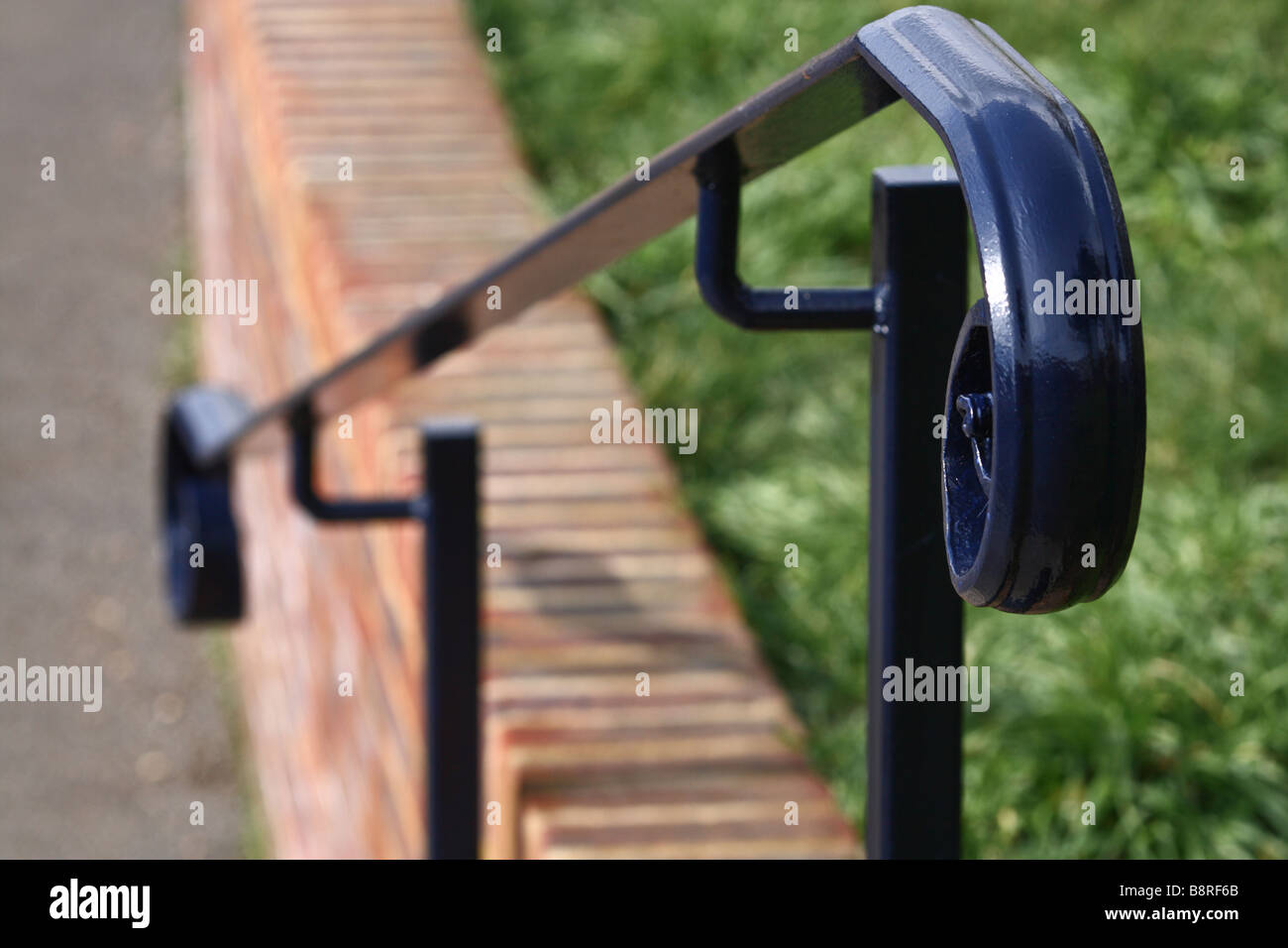 Metal hand rail Stock Photo - Alamy