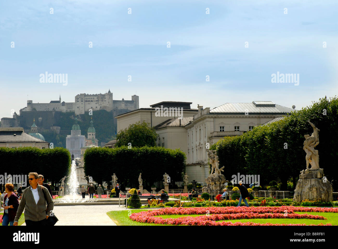 The Mirabell Gardens and the Schloss Mirabell in the centre of Salzburg ...