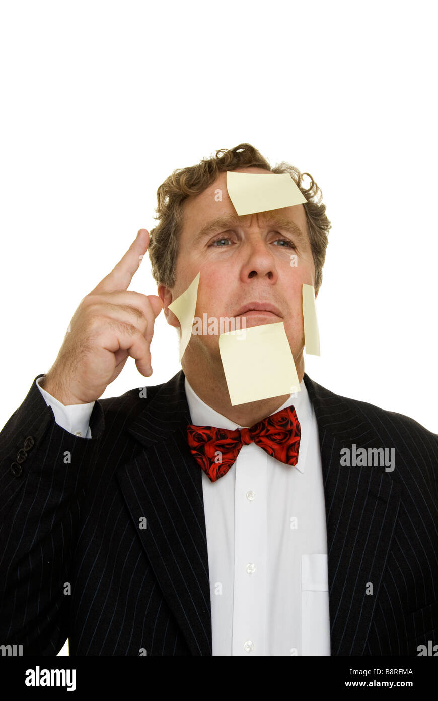 businessman with post it notes trying to remember Stock Photo - Alamy