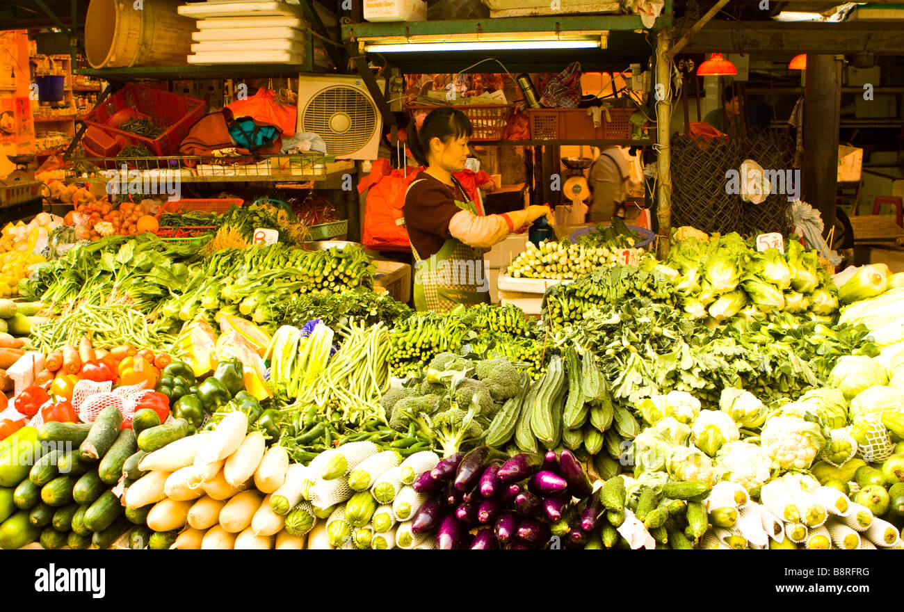 Vegetable Market Stall Hong Kong Street Market Stock Photo - Alamy
