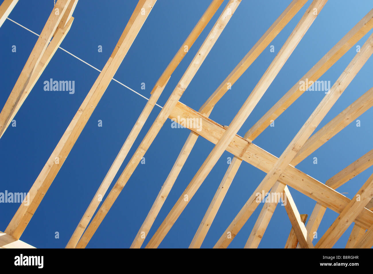 a carcass roof on a building site Stock Photo - Alamy