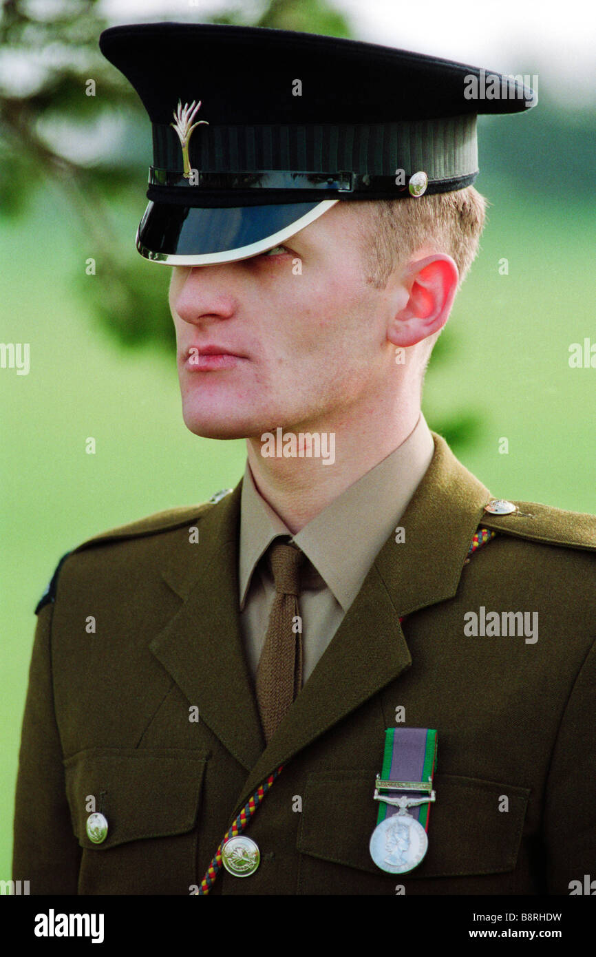 Guardsman at funeral of Welsh Guards soldier veteran of the Falklands ...