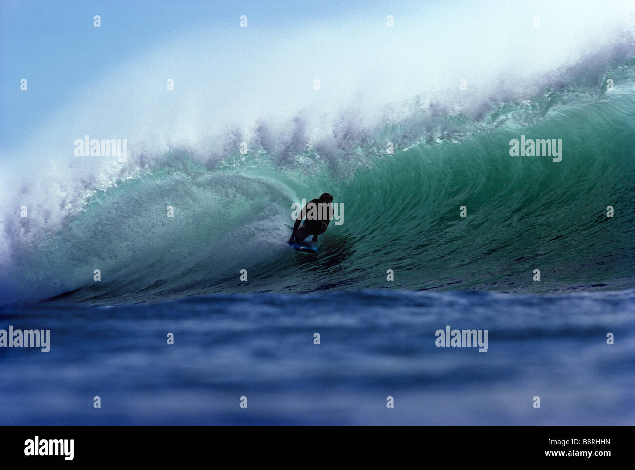 Steve Valiere in the tube at Padang in Bali Indonesia Stock Photo - Alamy