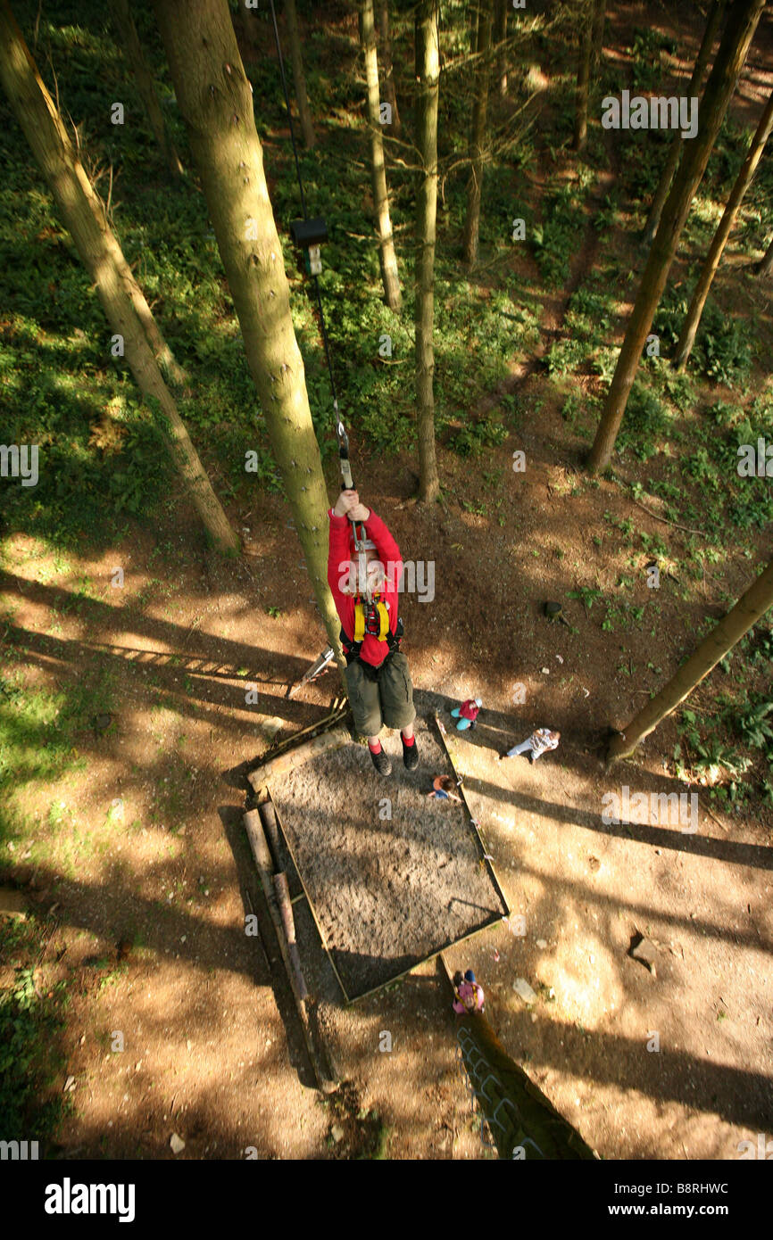 Girl Tree Top Adventure Betws y Coed Snowdonia North Wales UK Stock ...