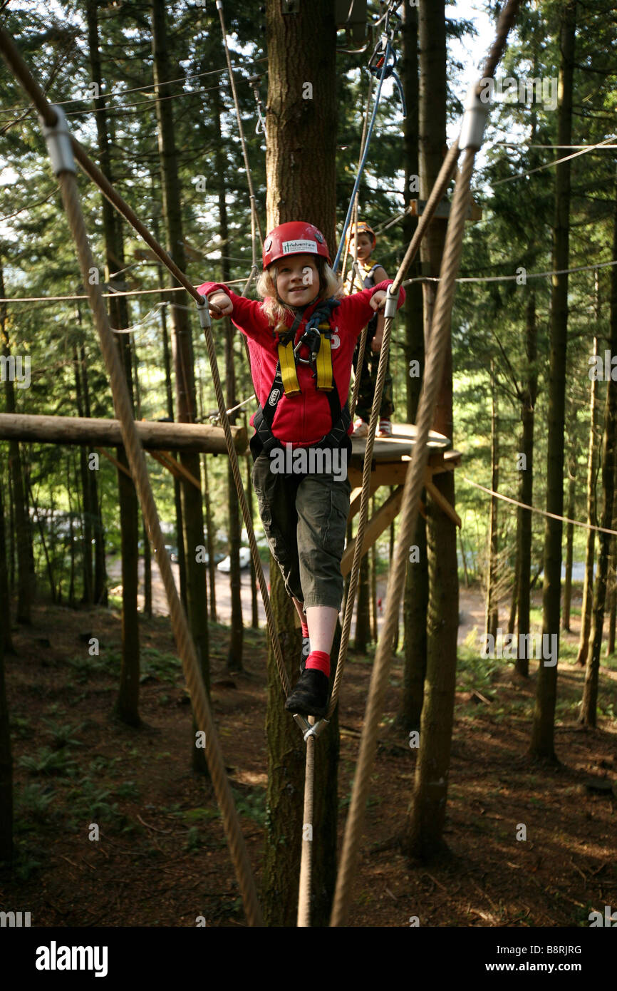 Girl at Tree Top Adventure Betws y Coed Snowdonia Gwynedd North Wales ...