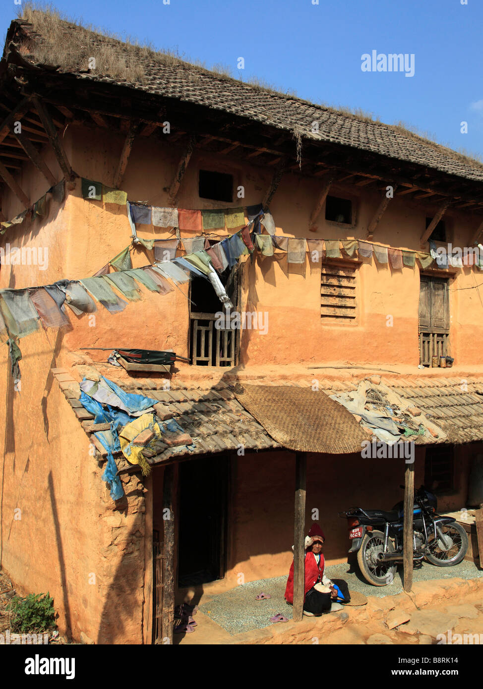 Nepal Kathmandu Valley Ichangu typical rural house Stock Photo - Alamy