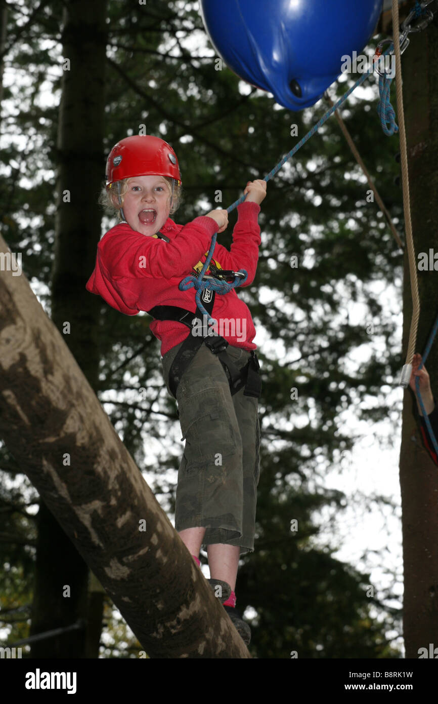 Girl at Tree Top Adventure Betws y Coed Snowdonia Gwynedd North Wales ...