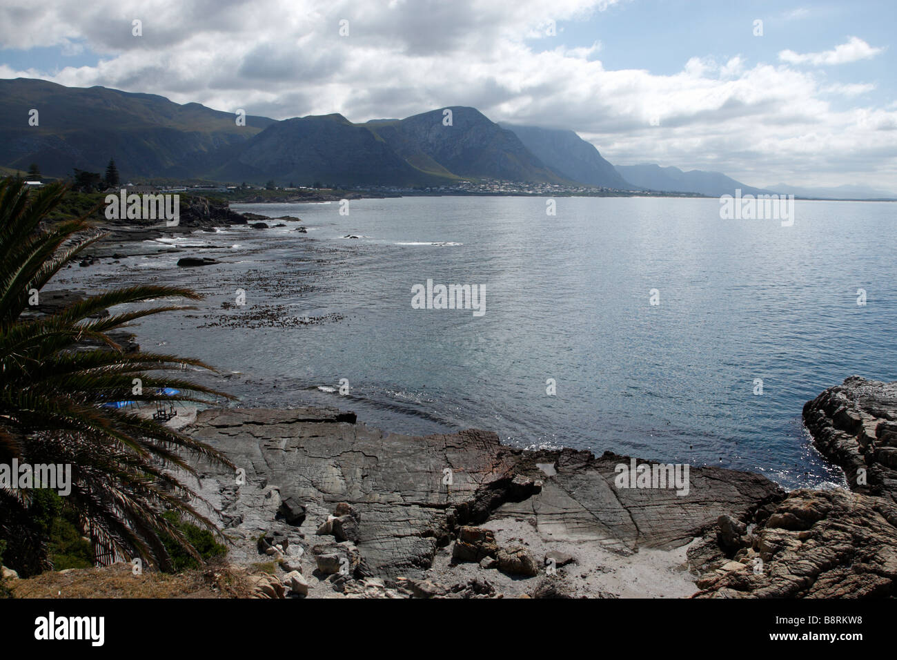 looking out over walker bay hermanus south africa Stock Photo - Alamy