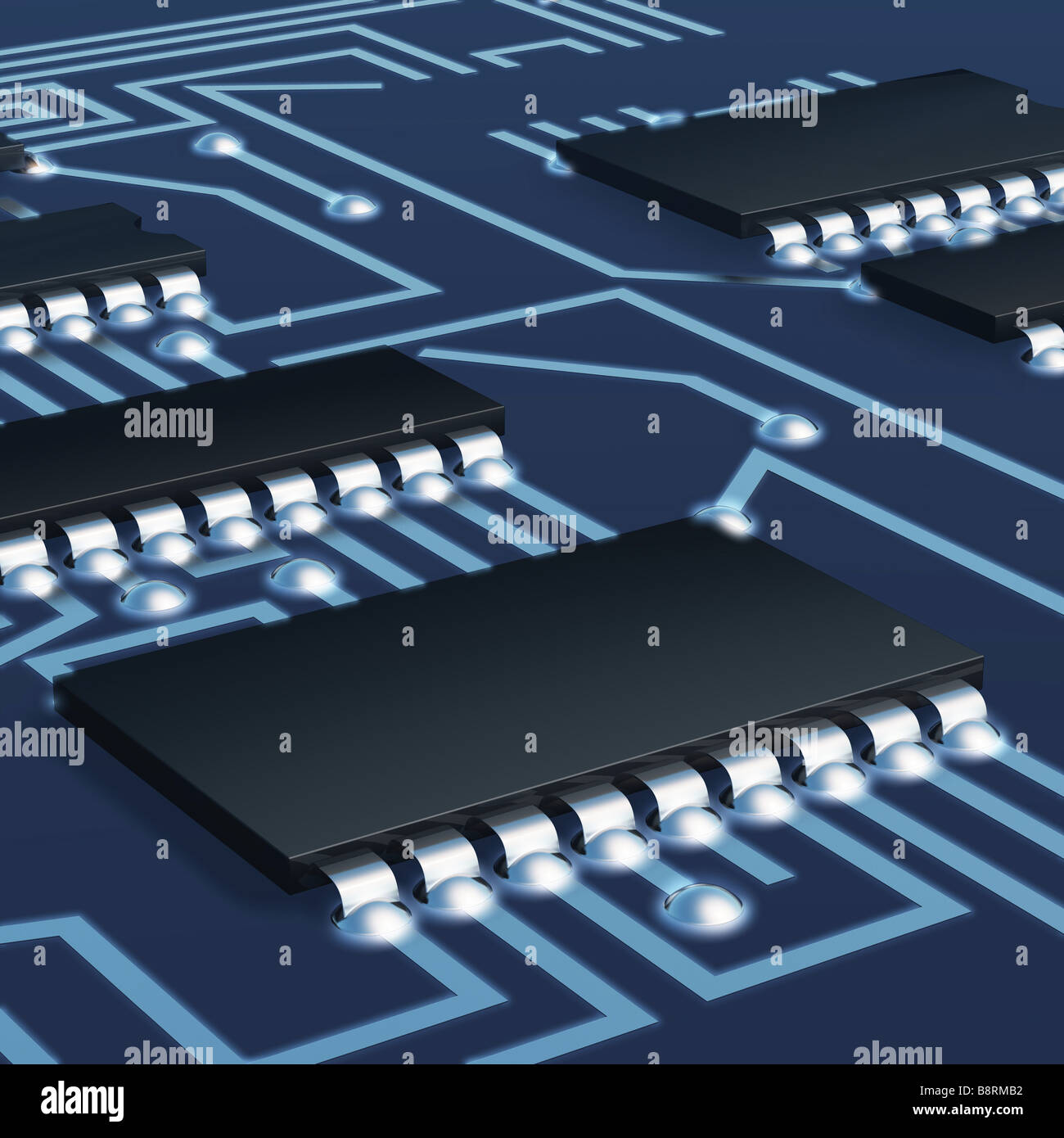 Motherboard a computer Shone details of soldering Stock Photo - Alamy