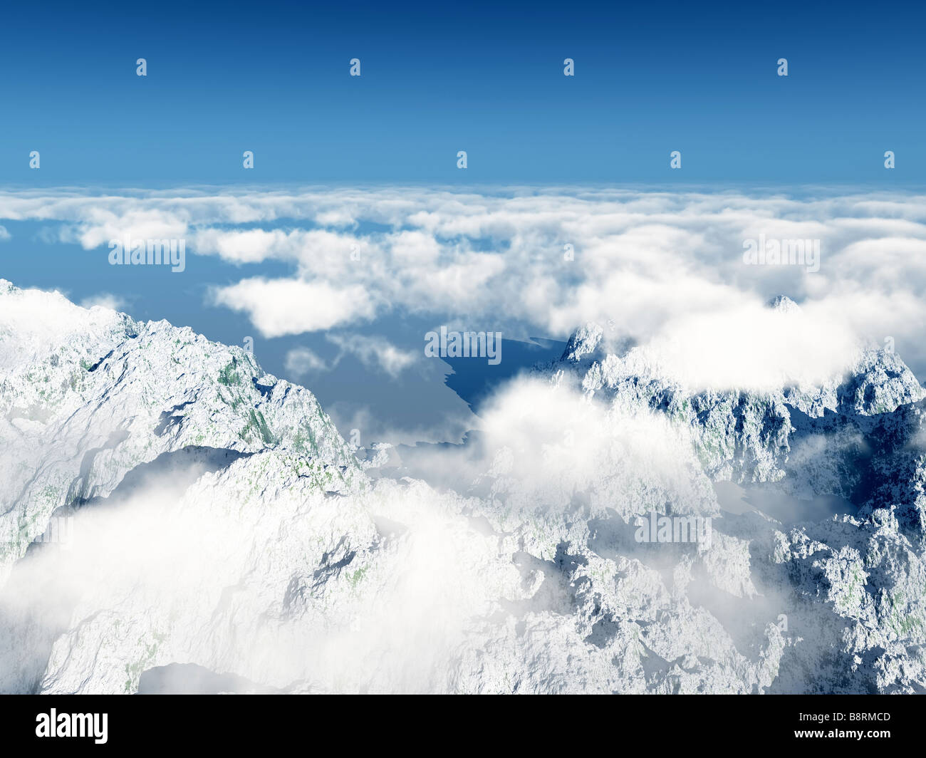 Mountains and clouds Overcast the top view Stock Photo - Alamy
