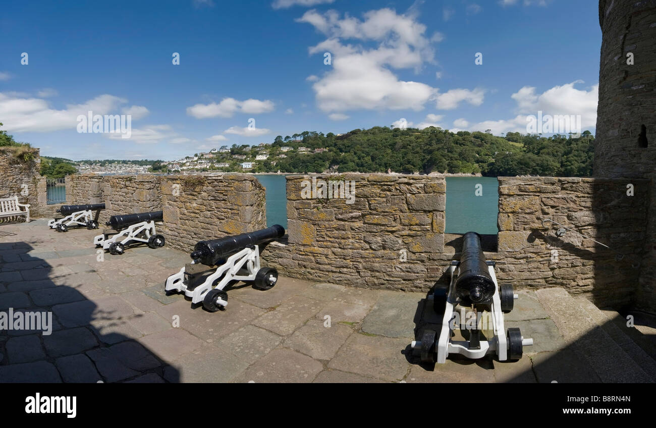 dartmouth castle on the estuary of the river dart devon Stock Photo - Alamy
