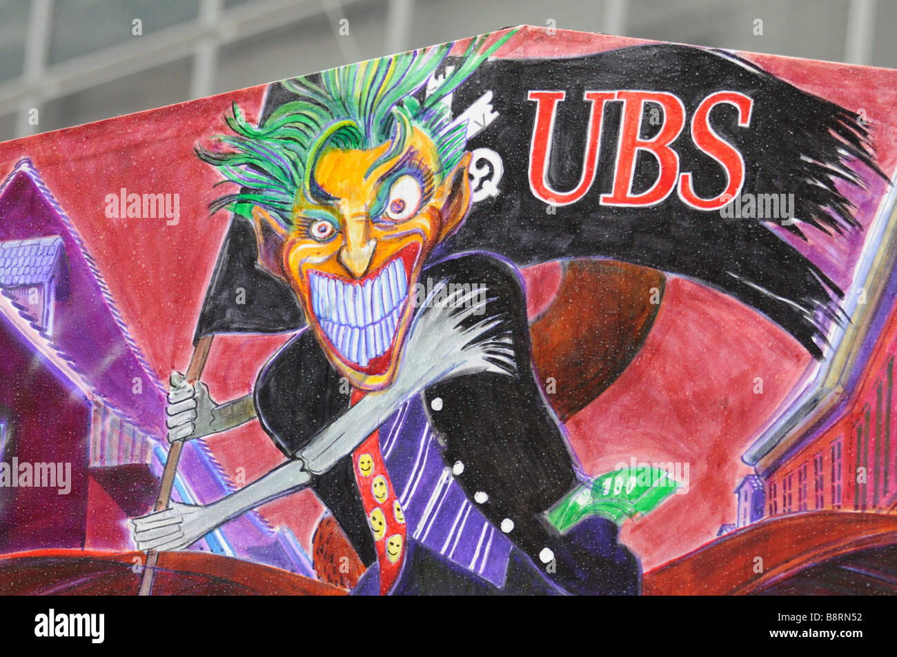A satirical drawing about the UBS fiasco during the carneval in Basel ...