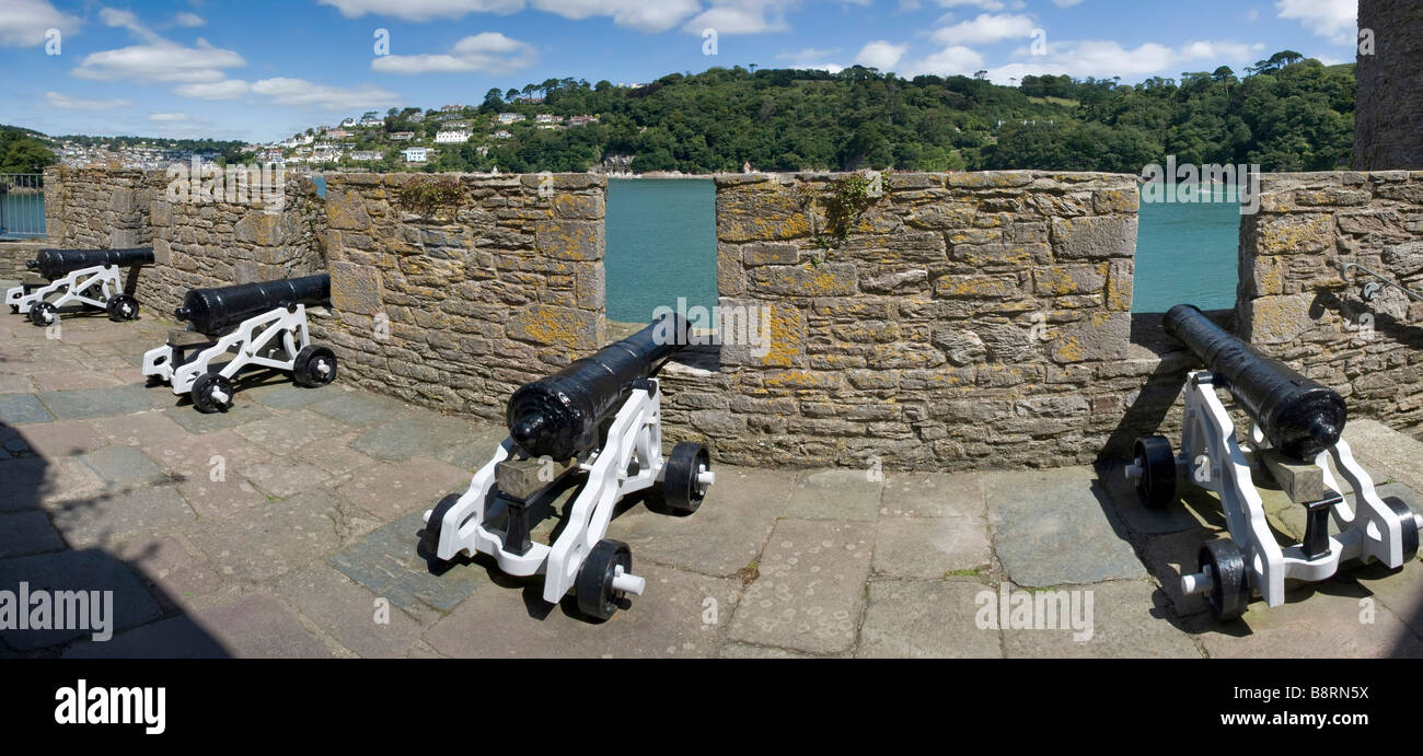 dartmouth castle on the estuary of the river dart devon Stock Photo - Alamy