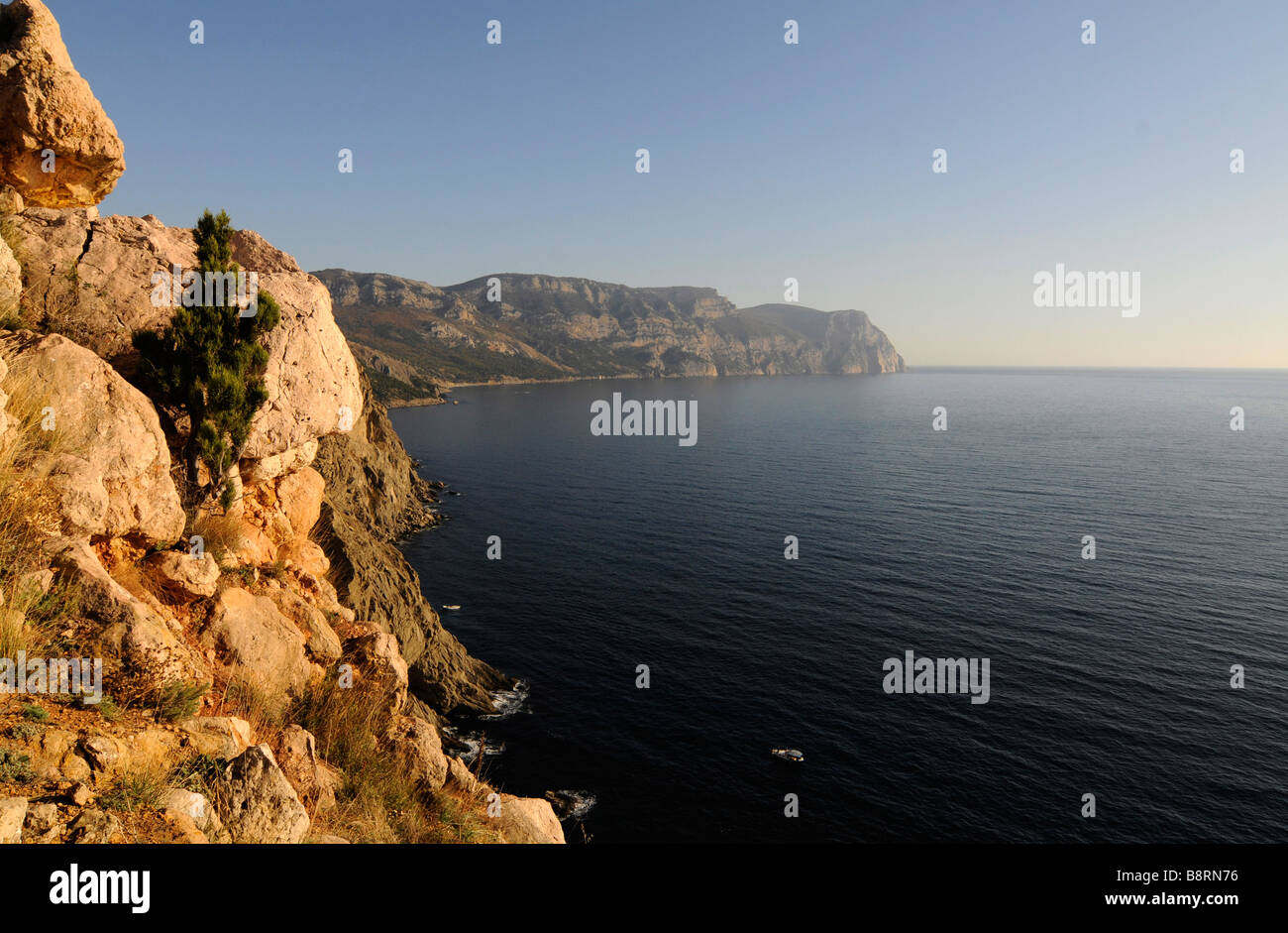 The magnificent coastline of the Crimean peninsula over the Black Sea ...
