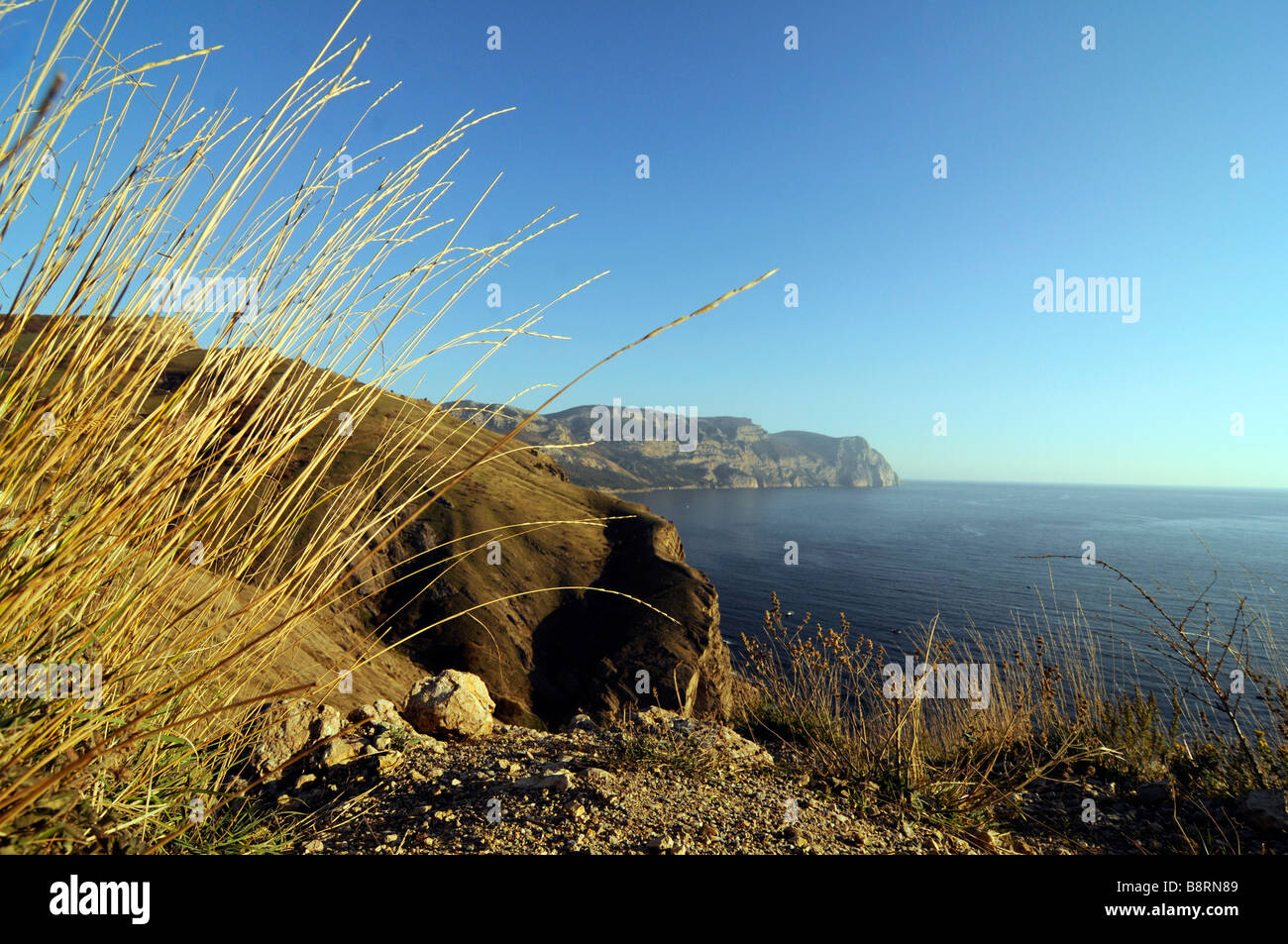 The magnificent coastline of the Crimean peninsula over the Black Sea ...