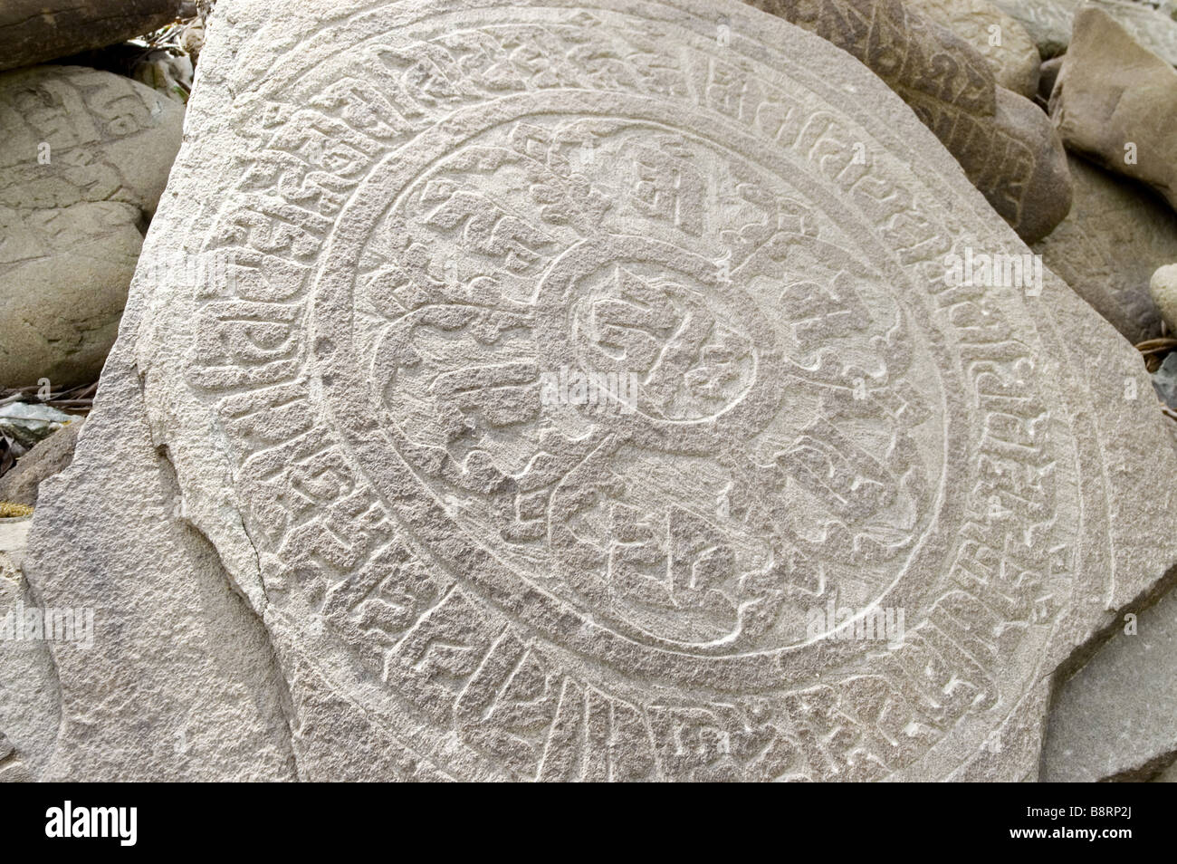 buddhist mani stone in Ladakh, India, Jammu und Kaschmir Stock Photo ...