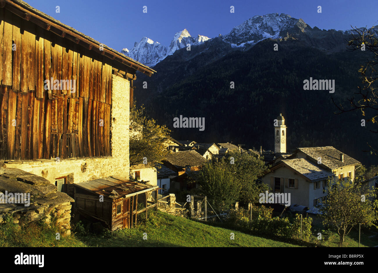 Alpine Village Soglio Switzerland Stock Photos & Alpine Village Soglio ...