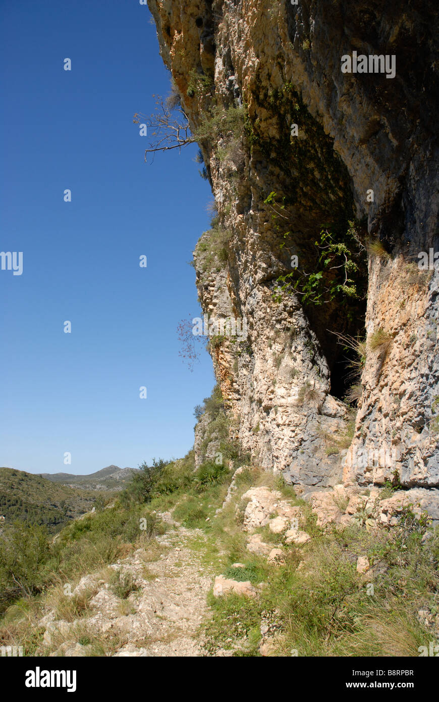 cave entrance off Mozarabic trail, Vall de Laguart, Benimaurell ...