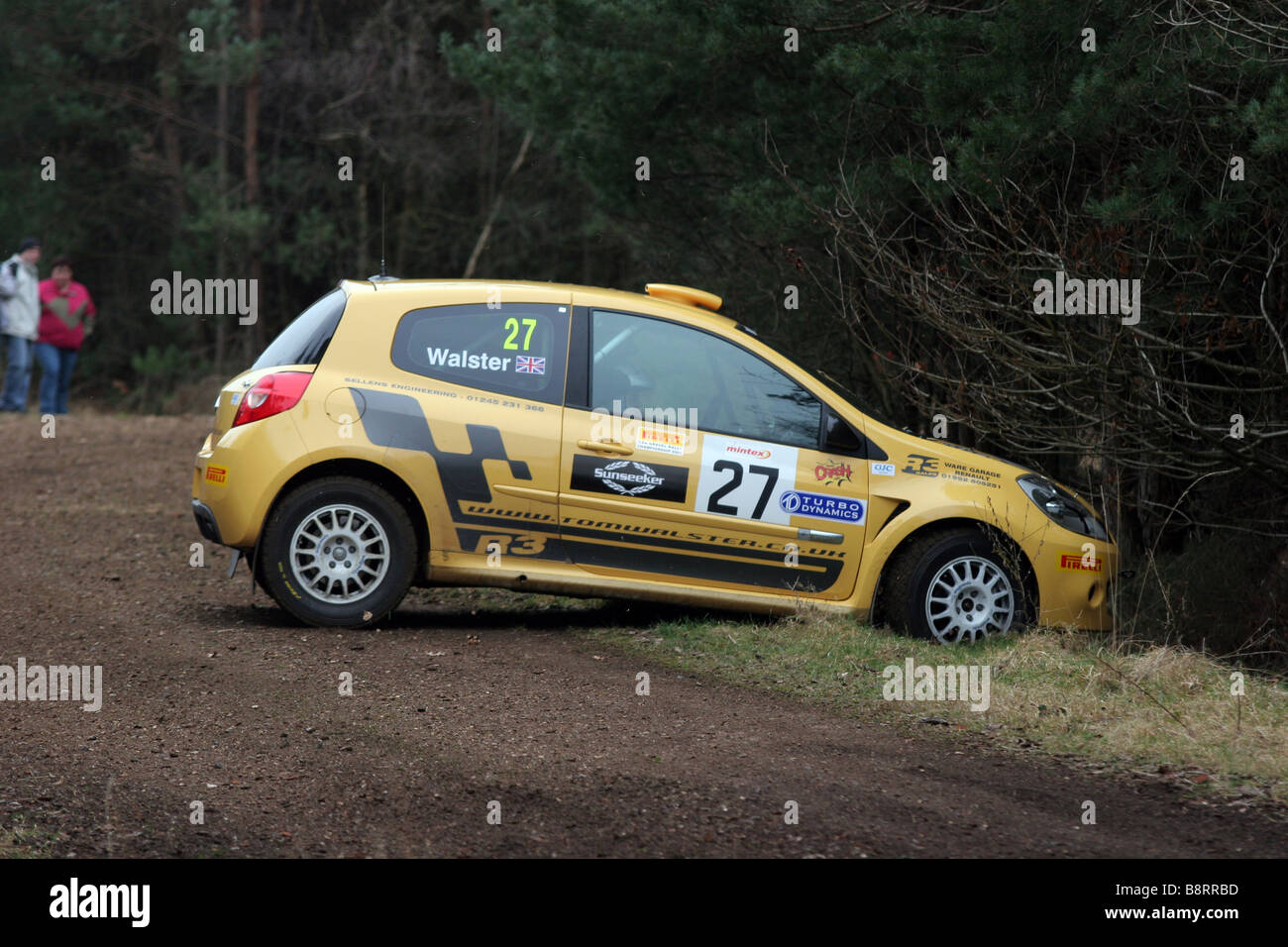 Action shot of rally car preforming at Rallye Sunseeker 2009 Stock ...