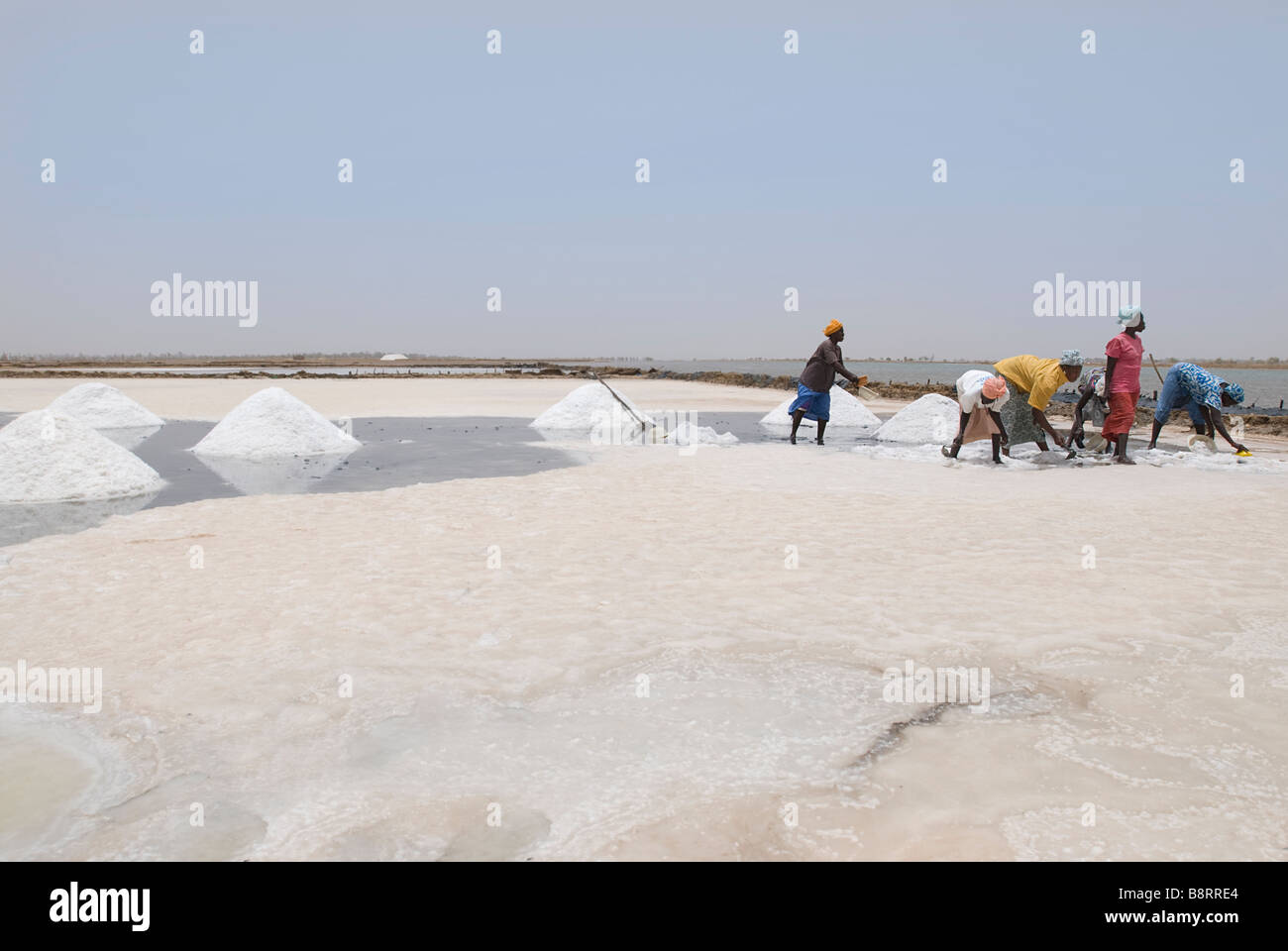 sea salt mines and minors in Kaolack Senegal West Africa Stock Photo ...
