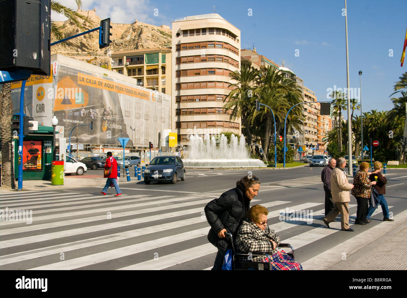 spanish Street Scene Plaza Del Mar Alicante Spain Stock Photo - Alamy