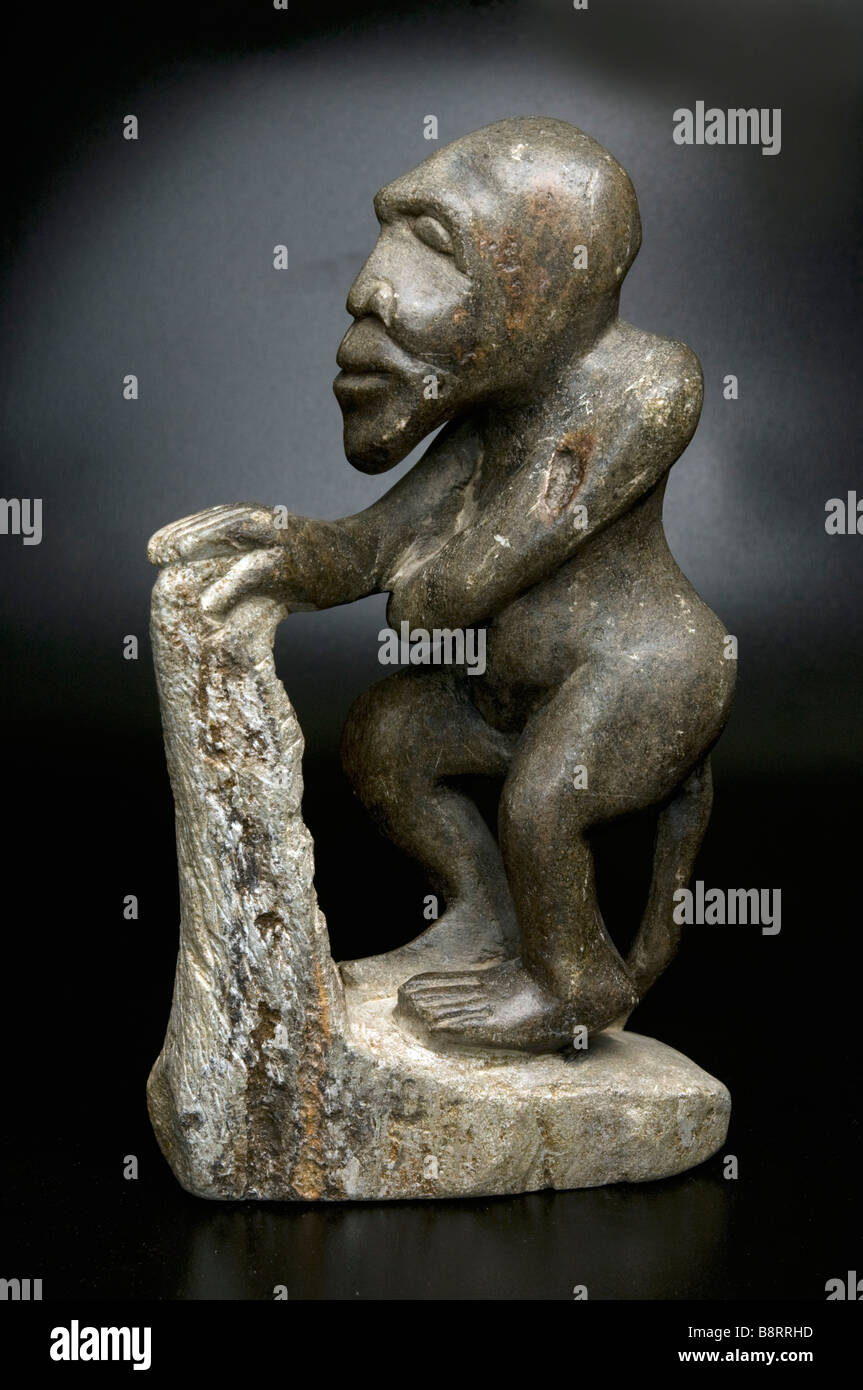 African Art Mythological figure carved in stone Stock Photo - Alamy