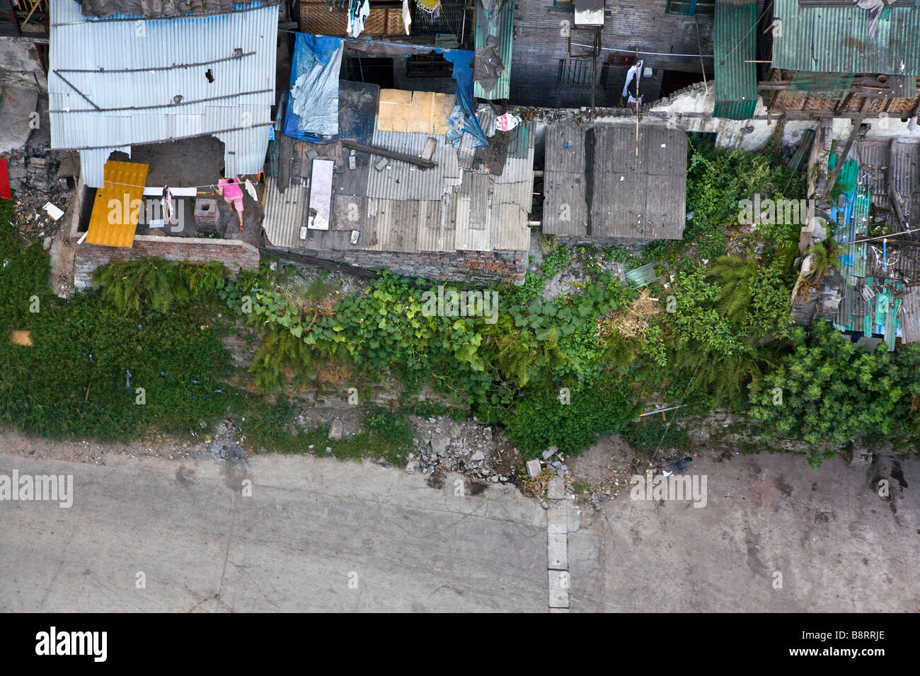 Shacks in the old part of Chongqing, China. The hilly geography of the ...