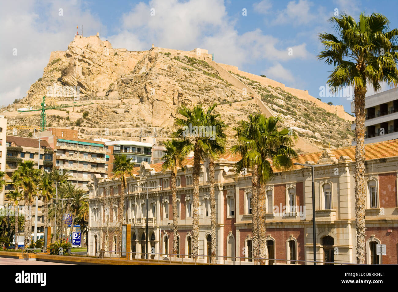 A View Up To The Castillo De Santa Barbara Alicante Spain Stock Photo ...