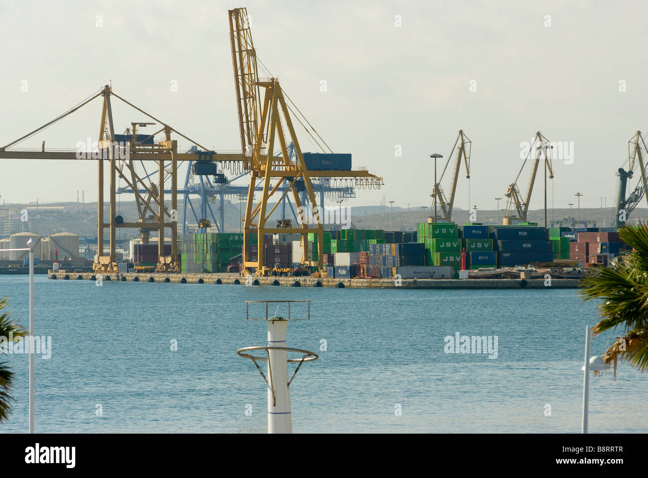 Alicante Docks Port Quay with Cranes spain Stock Photo - Alamy