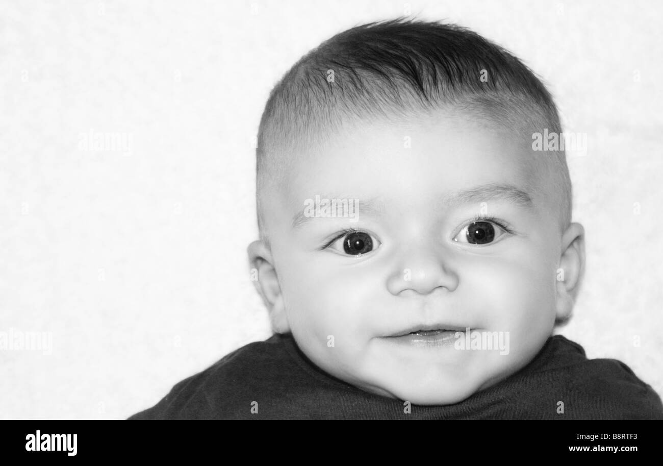 Cute smiling kid face Black and White Stock Photos & Images - Alamy