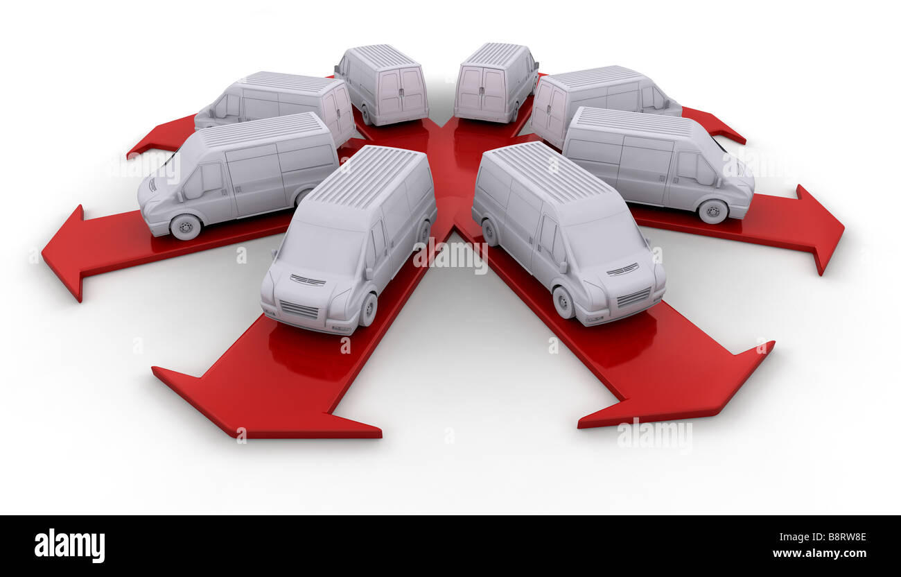White arrow van hi-res stock photography and images - Alamy