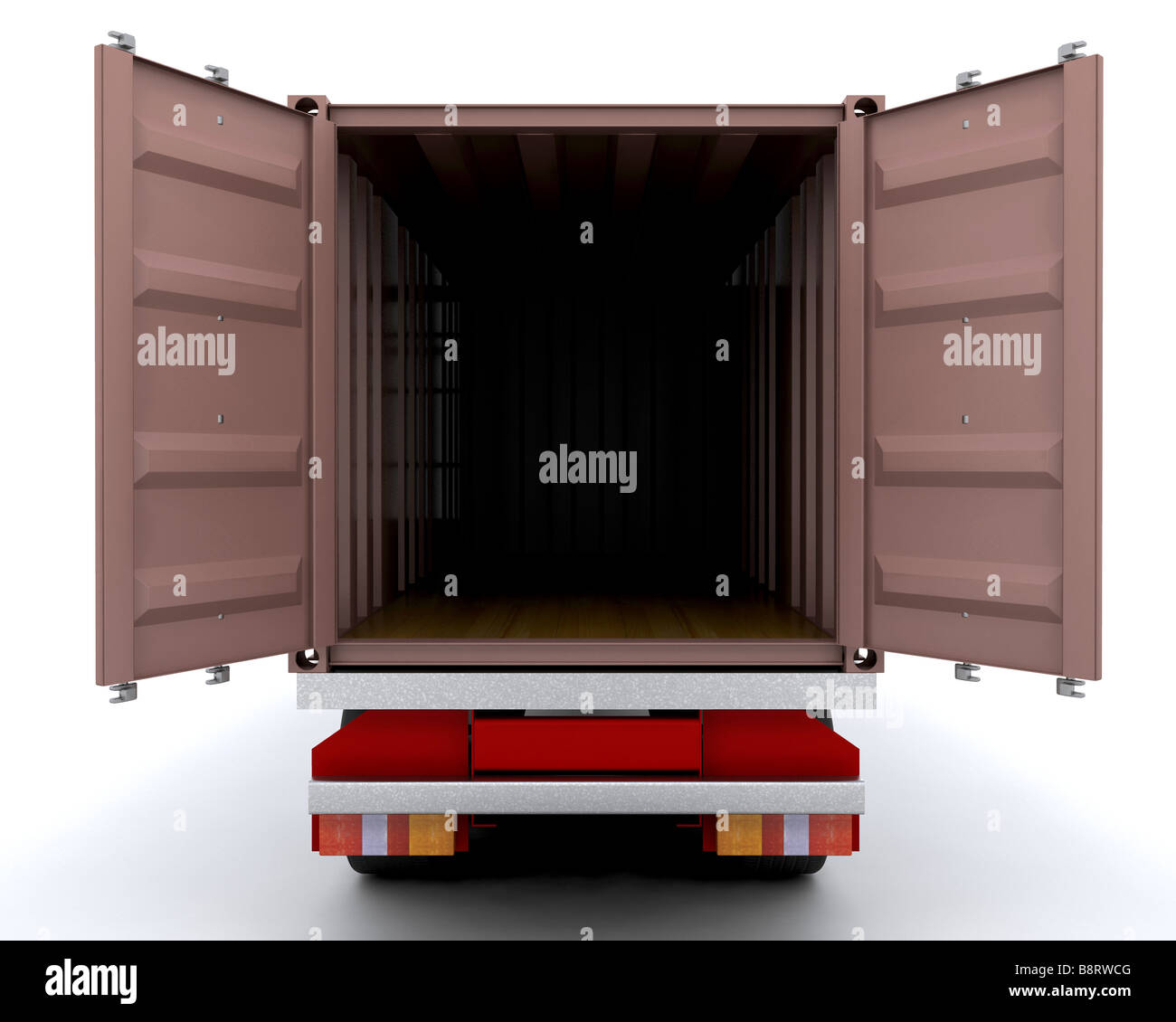 3D render of an open freight container Stock Photo - Alamy