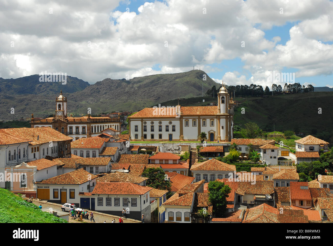 Views over the colonial gold mining town of Ouro Preto, Minas Gerais ...