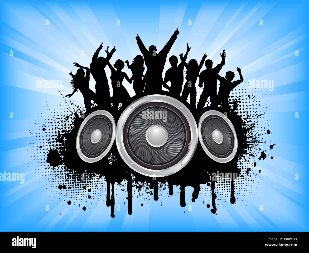 People dancing on grunge music background Stock Photo - Alamy