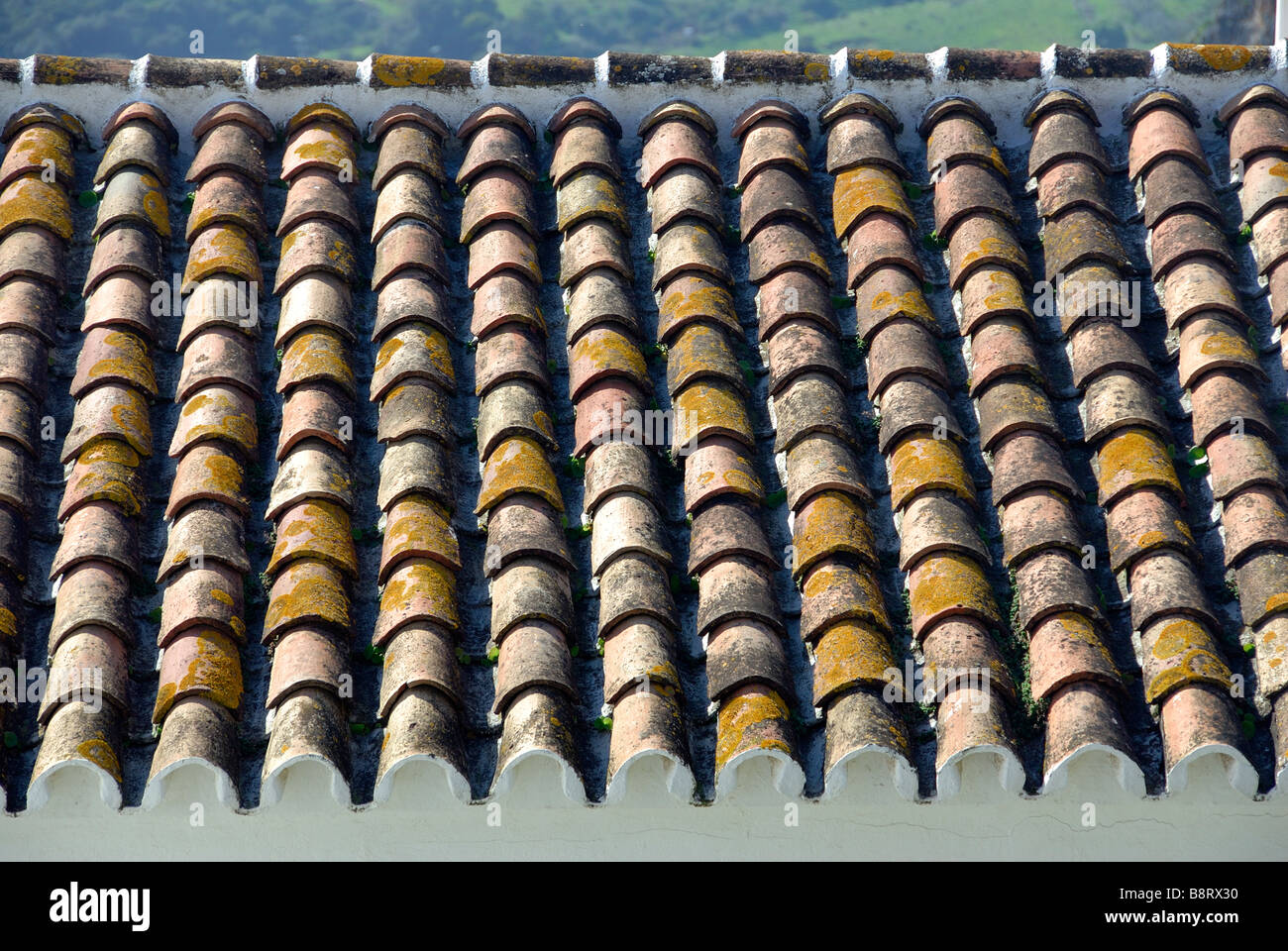 Terracotta rooftop Casares Malaga white village pueblo blanco Spain ...