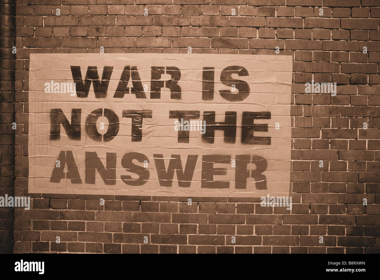 WAR IS NOT THE ANSWER Stock Photo - Alamy